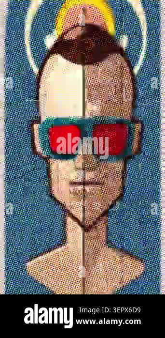 Colorful pop art depiction of a person with a unique contrasting hues ...