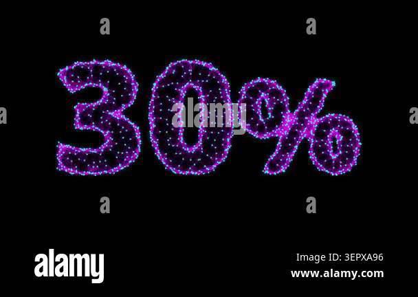 Purple 30% Particle Animation on Dark Background, Glowing Low Poly ...