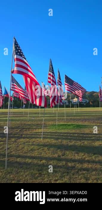 Vertical Screen: USA Flag September 11 memorial tribute display ...