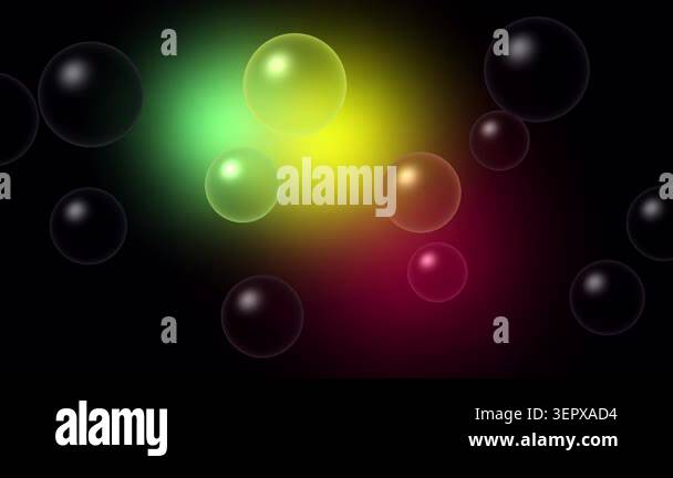 Green Yellow Black Glass Bubbles Motion Background, Smooth Floating ...