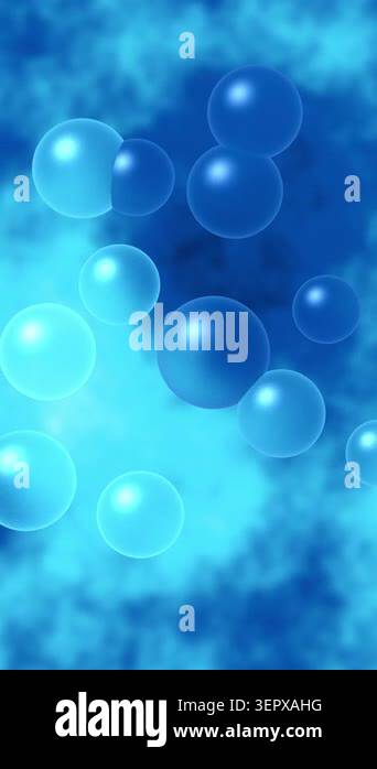 Blue Cyan Sky Glass Bubbles Motion Background, Smooth Floating Bubbles ...