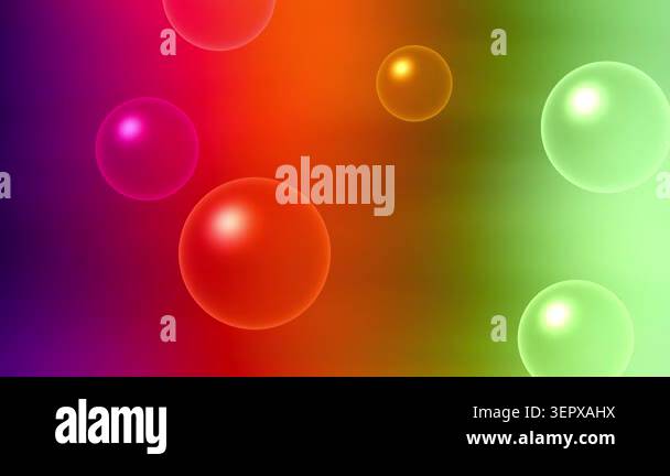 Red Green Orange Glass Bubbles Motion Background, Smooth Floating ...