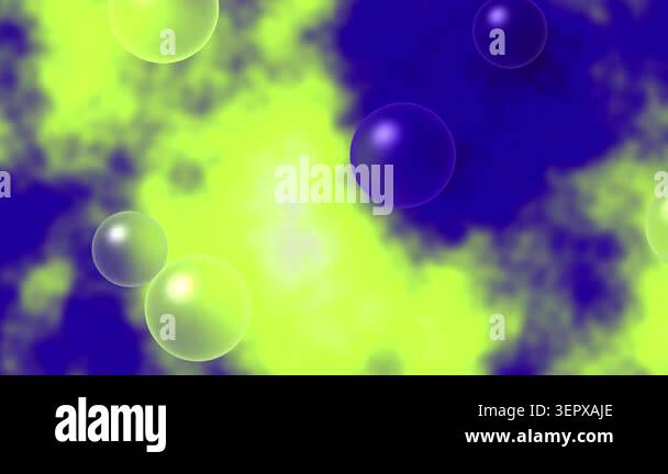 Lime Blue Purple Glass Bubbles Motion Background, Smooth Floating ...
