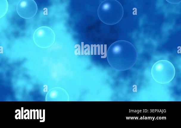 Blue Cyan Teal Glass Bubbles Motion Background, Smooth Floating Bubbles ...