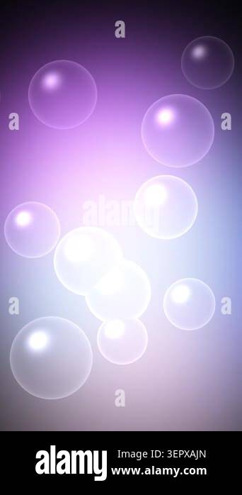 Purple Lilac White Glass Bubbles Motion Background, Smooth Floating ...