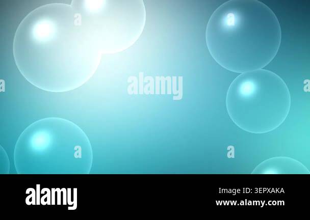 Blue Teal Cyan Glass Bubbles Motion Background, Smooth Floating Bubbles ...