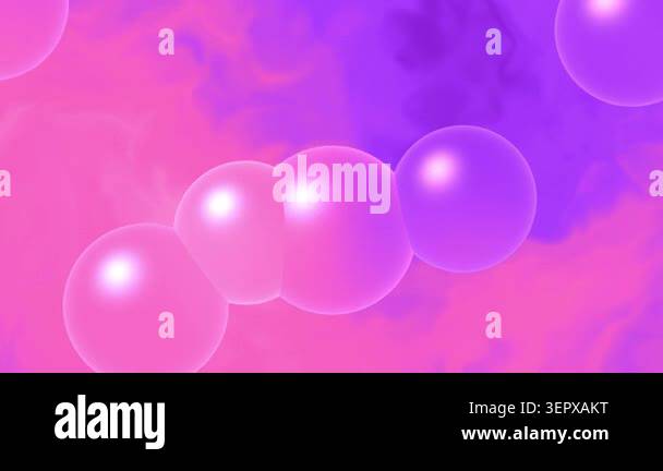 Pink Purple Magenta Glass Bubbles Motion Background, Smooth Floating ...