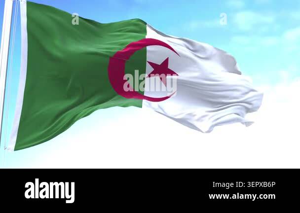 Algeria Horizontal Flag in the Sky Speed Waving Stock Video Footage - Alamy