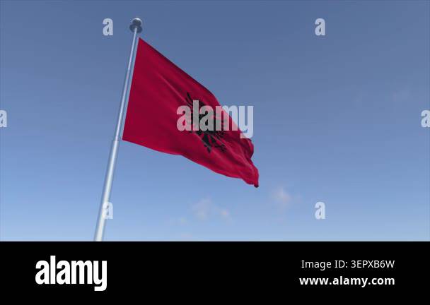 Albania Flag Waving Animation Cinematic 4K Motion Background Stock ...