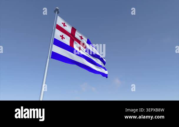 Ajaria Flag Waving Animation Cinematic 4K Motion Background Stock Video ...