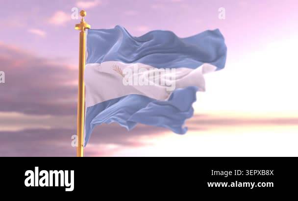 Argentina Flag Waving in the Wind 4K Cinematic Animation Stock Video ...