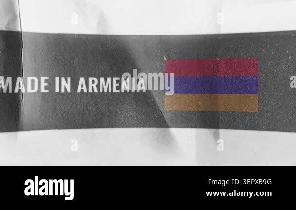 Armenia Flag Reveal Made In Label Motion Stock Video Footage - Alamy
