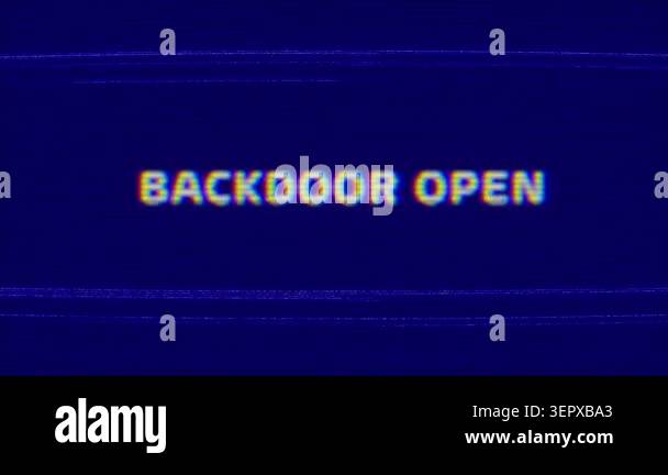 BACKDOOR OPEN Retro Text Intro Effects Stock Video Footage - Alamy