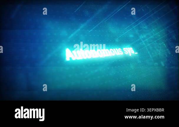Autonomous systems on digital screen message on computer screen Stock ...