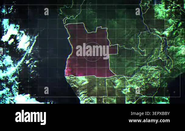 ANGOLA Rotating Map Satelite Map Style Stock Video Footage - Alamy