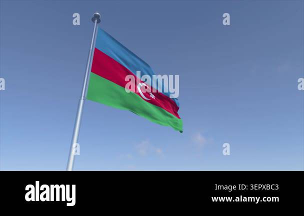 Azerbaijan Flag Waving Animation Cinematic 4K Motion Background Stock ...