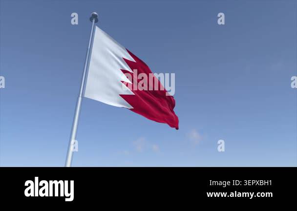 Bahrain Flag Waving Animation Cinematic 4K Motion Background Stock ...