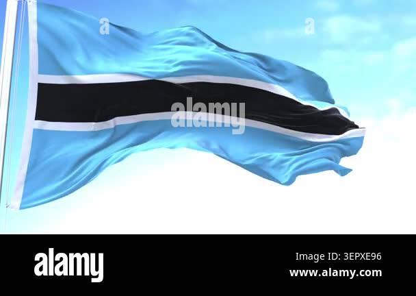Botswana Horizontal Flag in the Sky Speed Waving Stock Video Footage ...