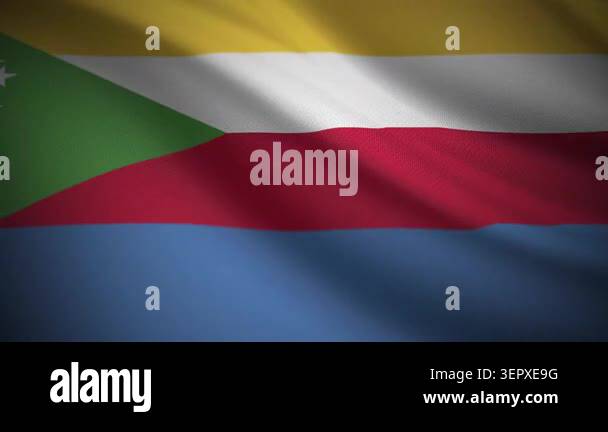 Comoros Flag Cloth Simulation Motion Graphics Stock Video Footage - Alamy