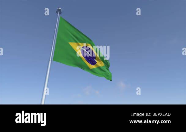 Brazil Flag Waving Animation Cinematic 4K Motion Background Stock Video ...