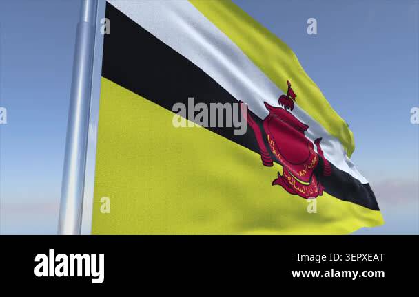 Brunei Flag Background Broadcast Ready 4K Stock Video Footage - Alamy