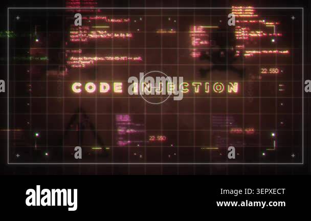 CODE INJECTION trendy hacking and cybersecurity words Stock Video ...