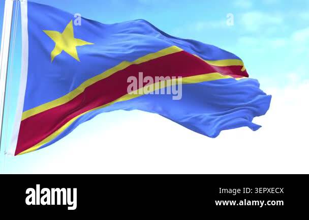 Congo Democratic Republic of the Horizontal Flag in the Sky Speed ...