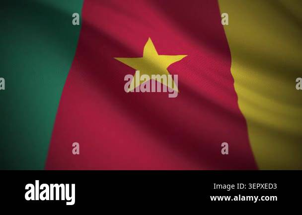 Cameroon Flag Cloth Simulation Motion Graphics Stock Video Footage - Alamy