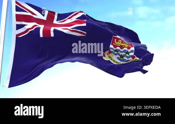 Cayman Islands Horizontal Flag in the Sky Speed Waving Stock Video ...