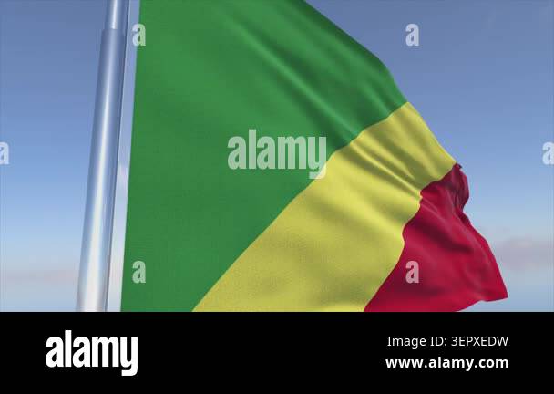 Congo Republic Flag Waving Animation Cinematic 4K Motion Background ...
