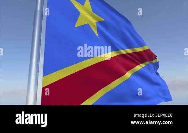 Congo Democratic Republic Flag Background Broadcast Ready 4K Stock ...