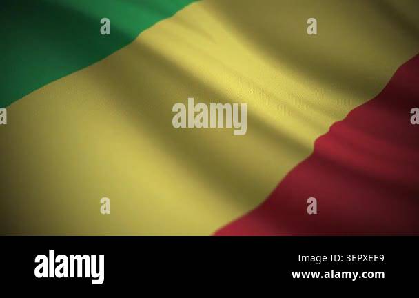 Congo Republic Flag Cloth Simulation Motion Graphics Stock Video ...
