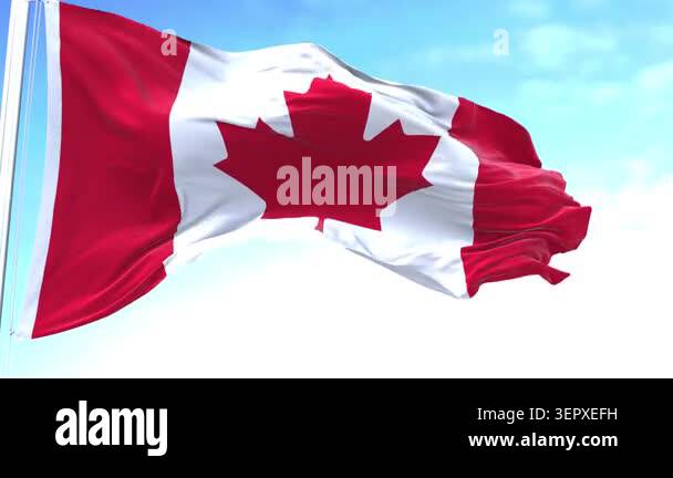 Canada Horizontal Flag in the Sky Speed Waving Stock Video Footage - Alamy