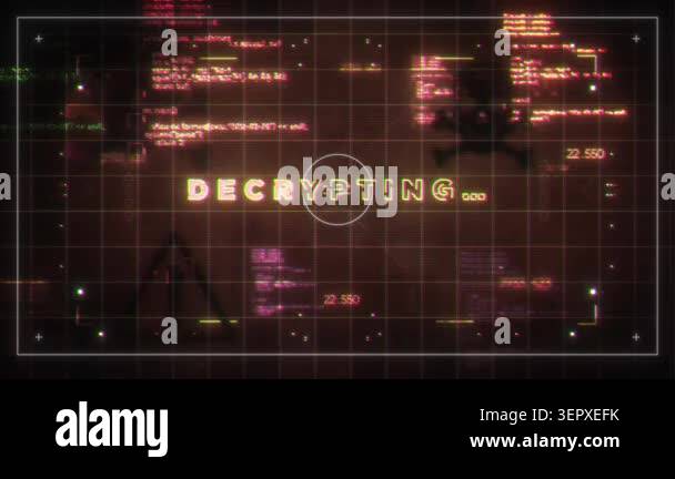 DECRYPTING trendy hacking and cybersecurity words Stock Video Footage ...
