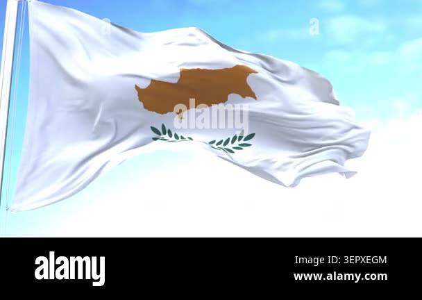 Cyprus Horizontal Flag in the Sky Speed Waving Stock Video Footage - Alamy