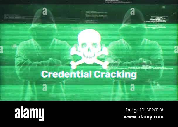 Credential Cracking hacking and cybersecurity trendy words Stock Video ...
