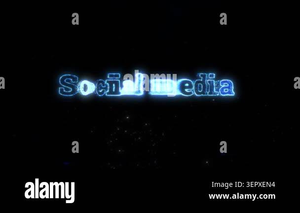 Social media Neon Words Glitch Animation Stock Video Footage - Alamy