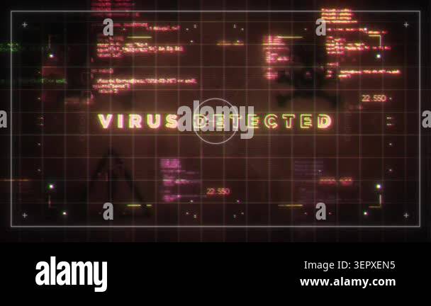 VIRUS DETECTED trendy hacking and cybersecurity words Stock Video ...
