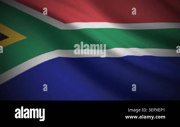 South Africa Flag Cloth Simulation Motion Graphics Stock Video Footage ...