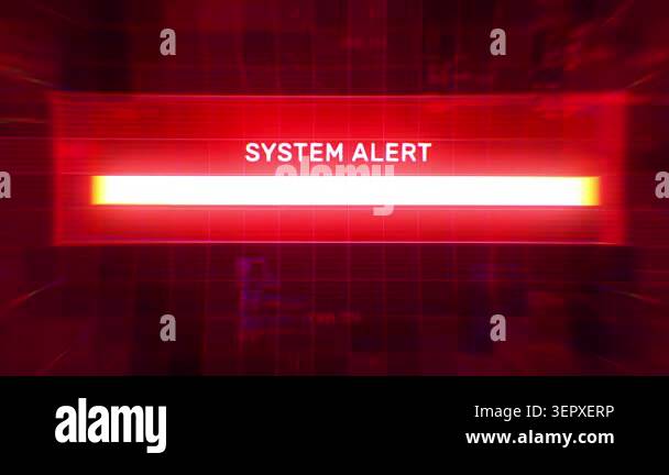 System Alert Interface with Red Warning Progress Bar Stock Video ...