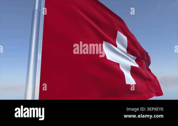 Switzerland Flag Waving Animation Cinematic 4K Motion Background Stock ...