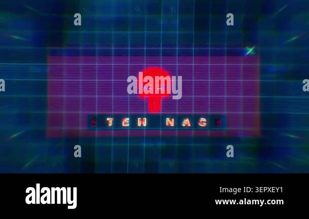 SYSTEM HACKED Alert Terms on Satelite Map Background Stock Video ...