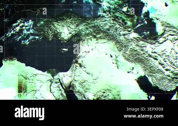 SYRIA Rotating Map Satelite Map Style Stock Video Footage - Alamy