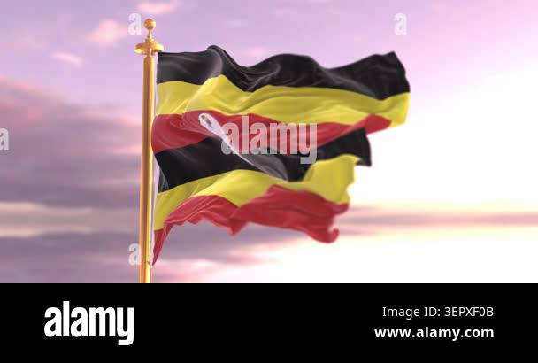 Uganda Flag Waving in the Wind 4K Cinematic Animatio Stock Video ...