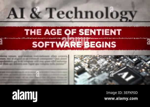 The Age of Sentient Software Begins Stock Video Footage - Alamy