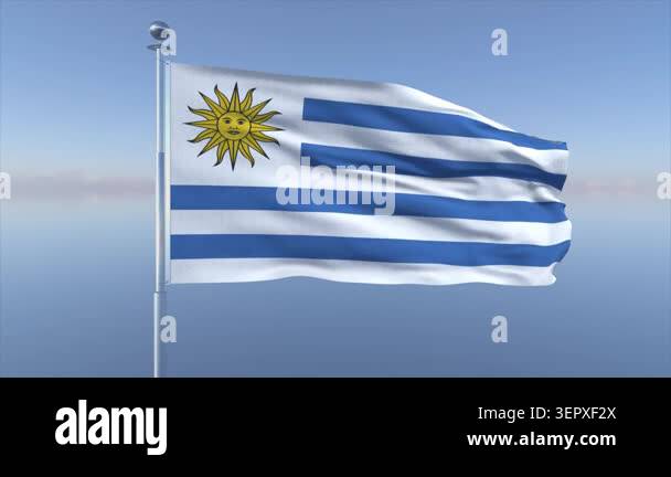 Uruguay Flag Waving Animation Cinematic 4K Motion Background Stock ...