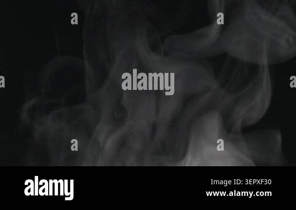 White smoke plume on black background with alpha channel. Perfect for ...
