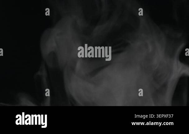 White smoke plume on black background with alpha channel. Perfect for ...