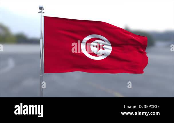 Tunisia Flag Waving Animation Cinematic 4K Motion Background Stock ...