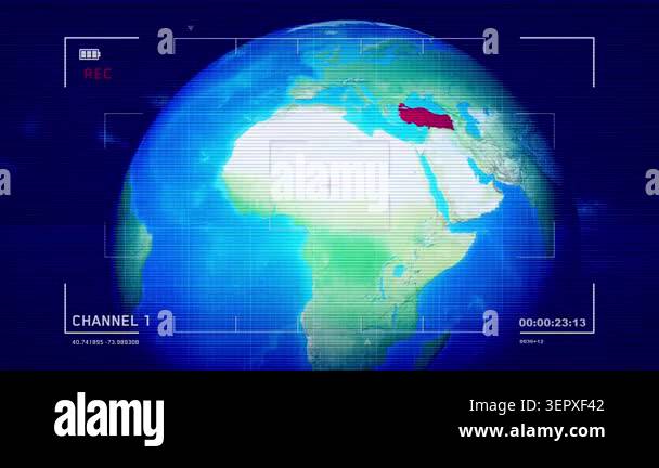 Turkey HUD Map With Effects Satellite Stock Video Footage - Alamy
